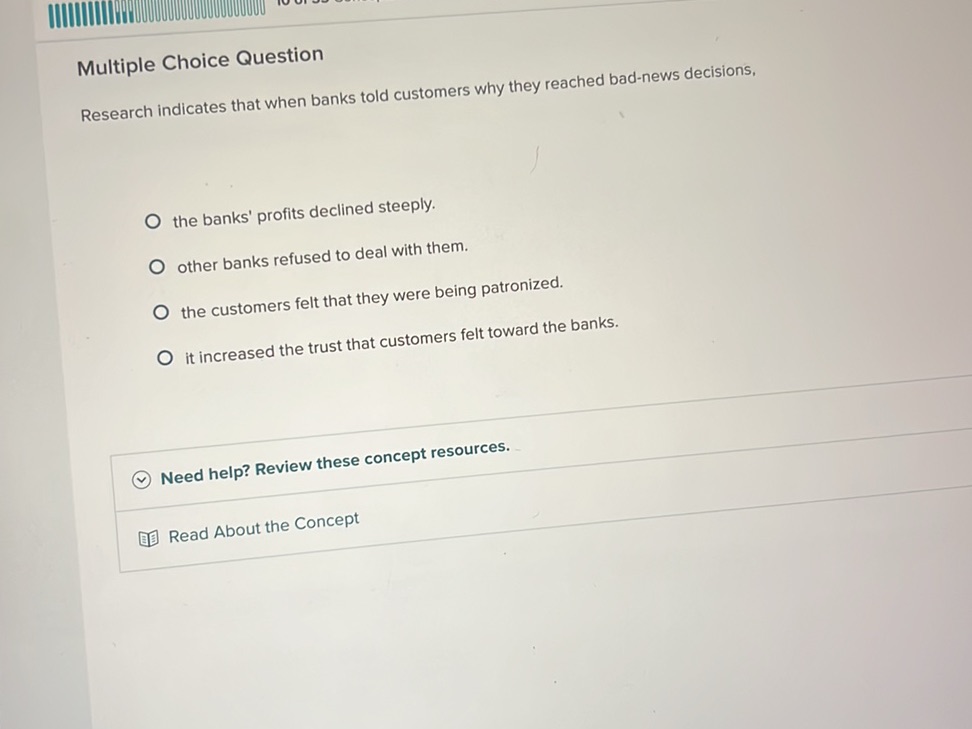 Multiple Choice Question Research indicates | StudyX