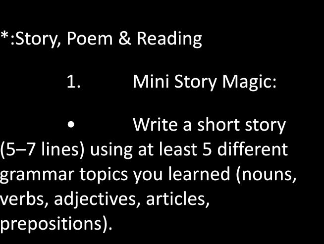 Mini Story Magic: Write a short story (5-7 | StudyX