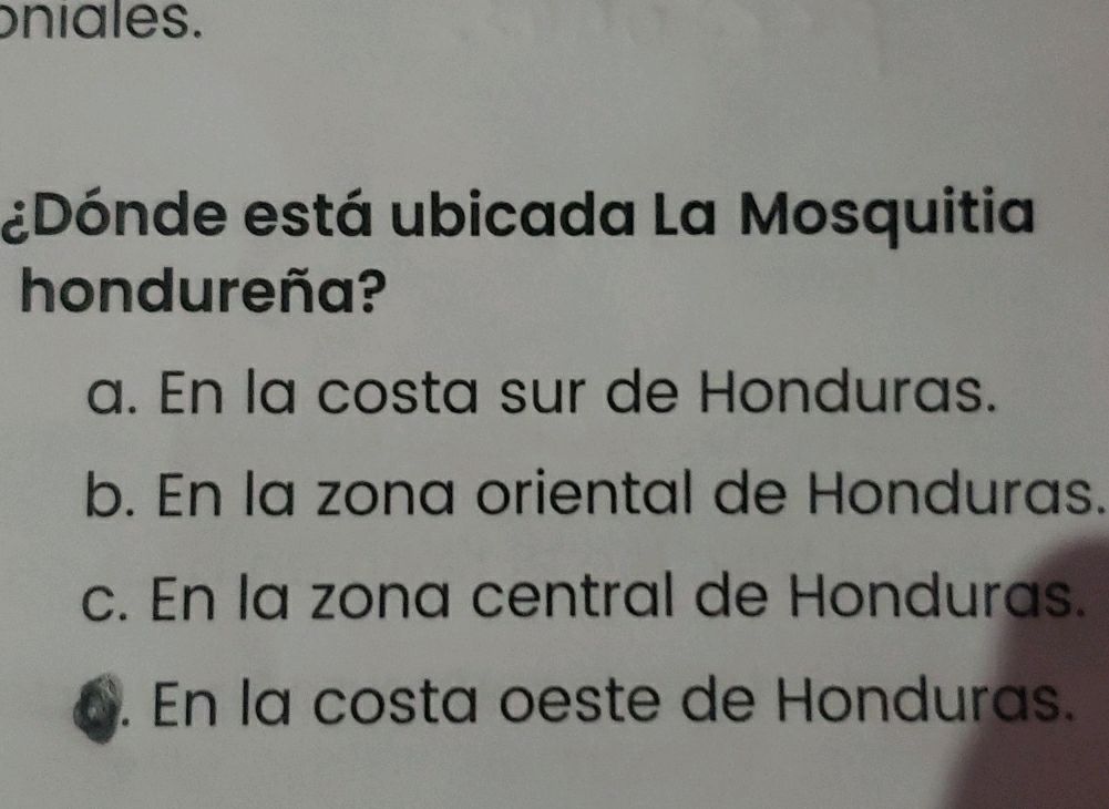 ¿Dónde está ubicada La Mosquitia hondureña? | StudyX