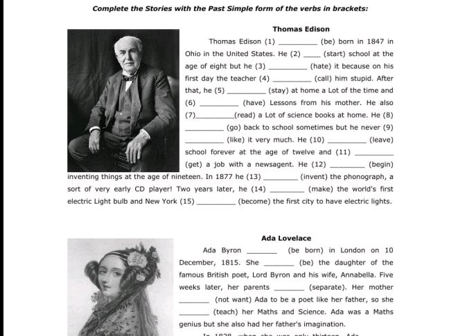 Complete the Stories with the Past Simple | StudyX