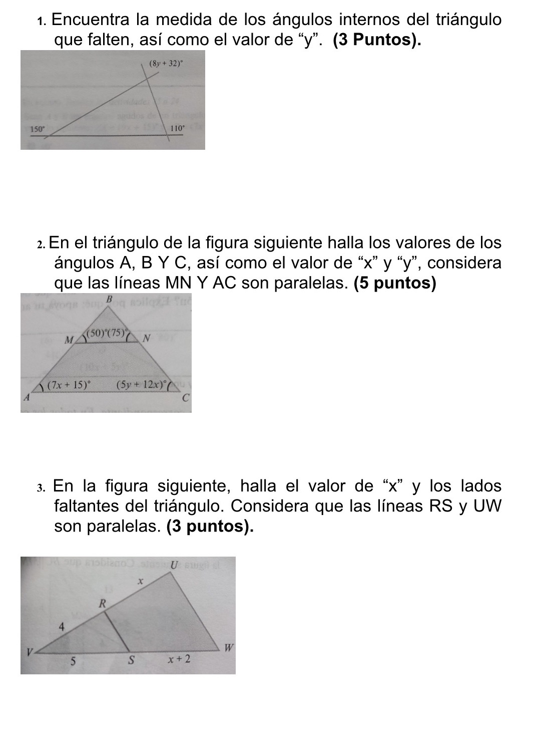 1. Encuentra la medida de los ángulos | StudyX