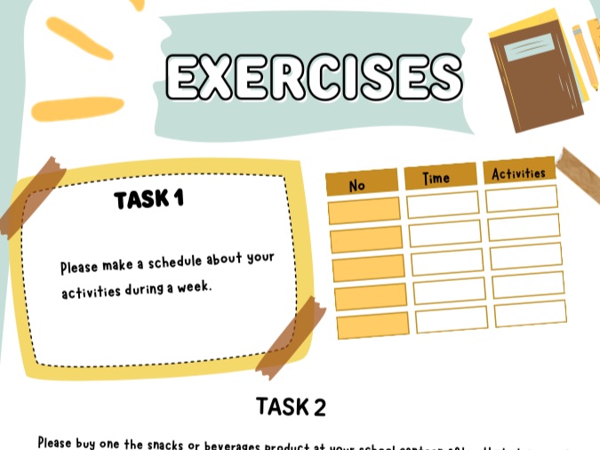 TASK 1 Please make a schedule about your | StudyX
