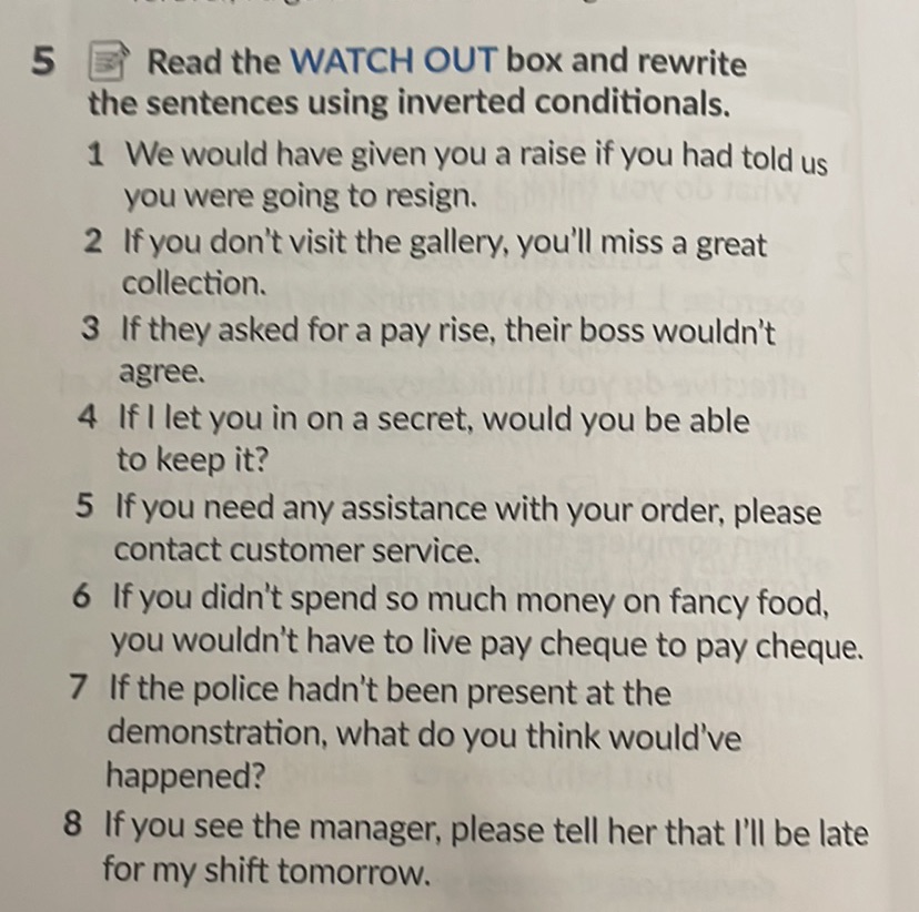 Read the WATCH OUT box and rewrite the | StudyX