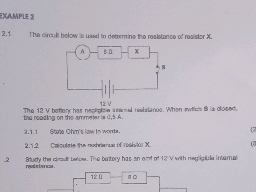 2.1 The circult below is used to determine | StudyX