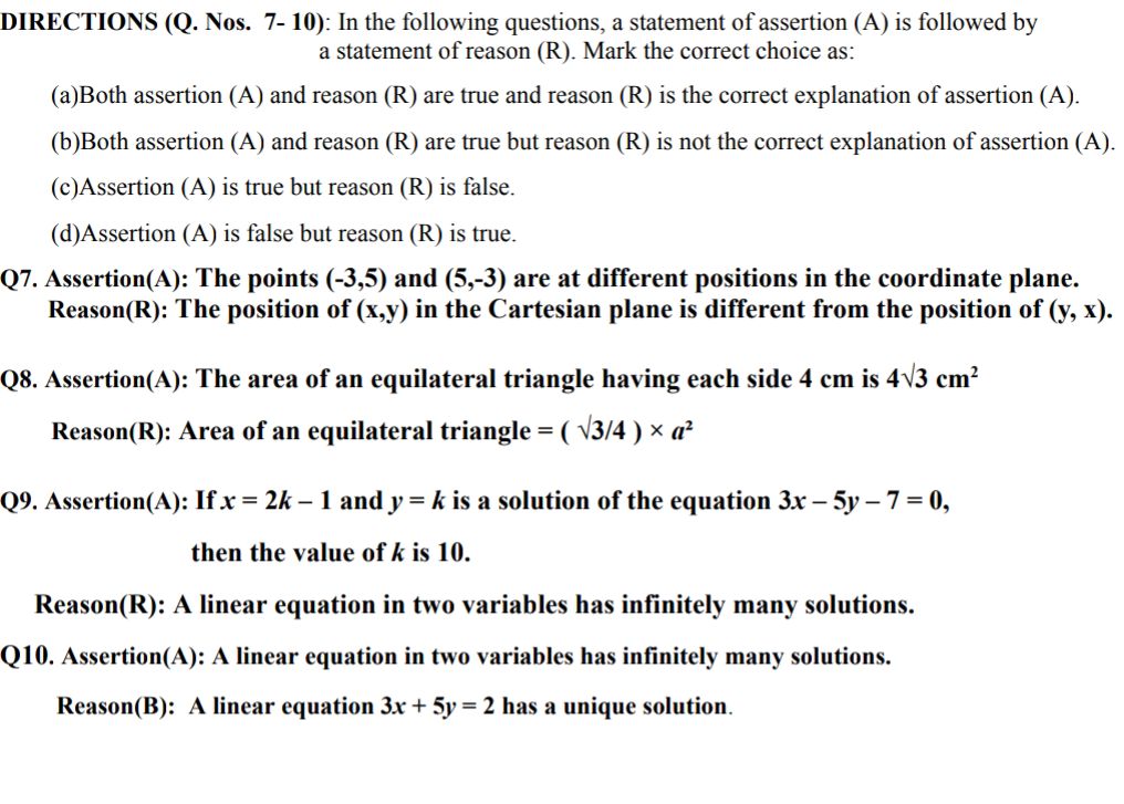 DIRECTIONS (Q. Nos. 7-10): In the following | StudyX