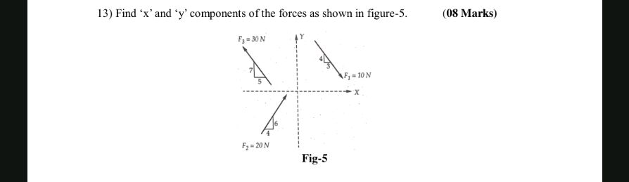 13) Find 'x' and 'y' components of the | StudyX