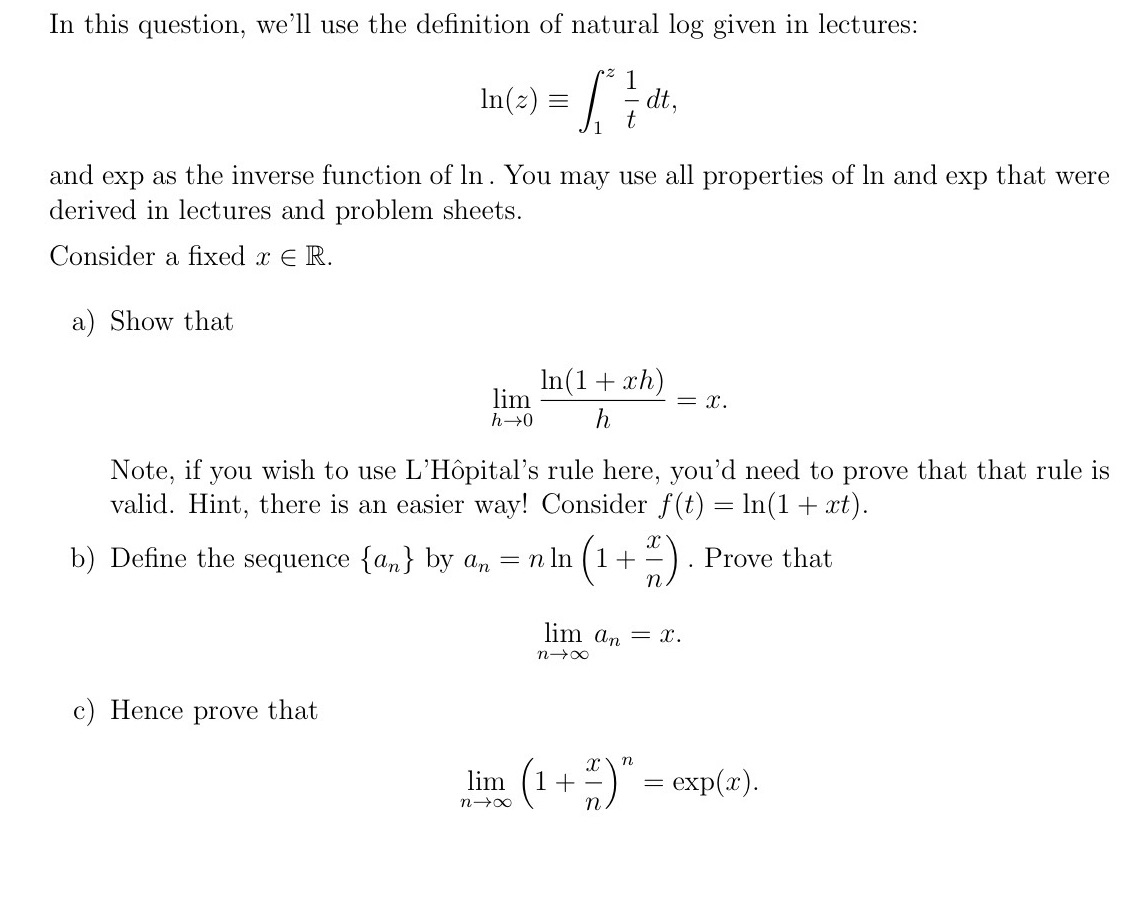 In this question, we'll use the definition | StudyX