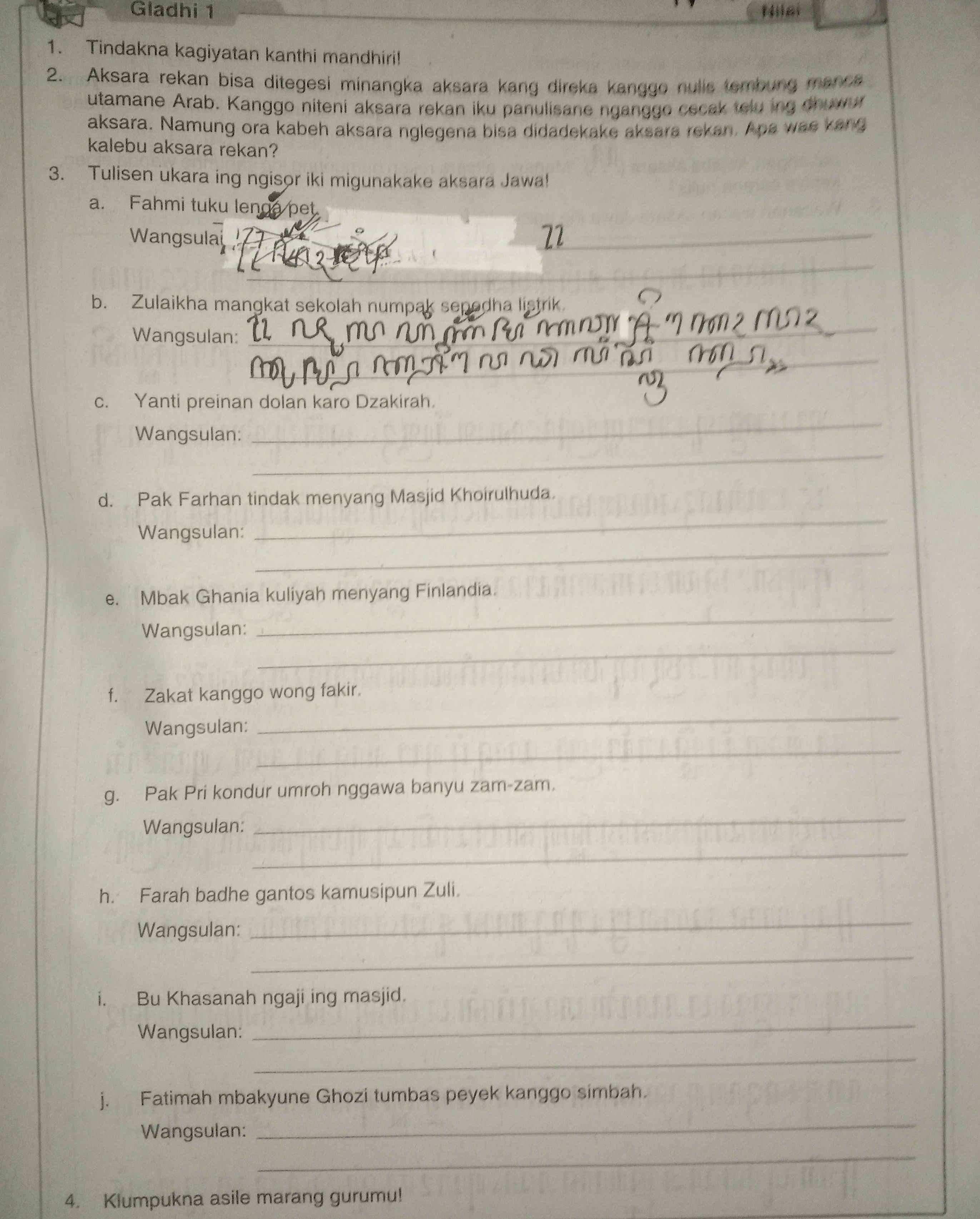 3. Tulisen ukara ing ngisor iki migunakake | StudyX