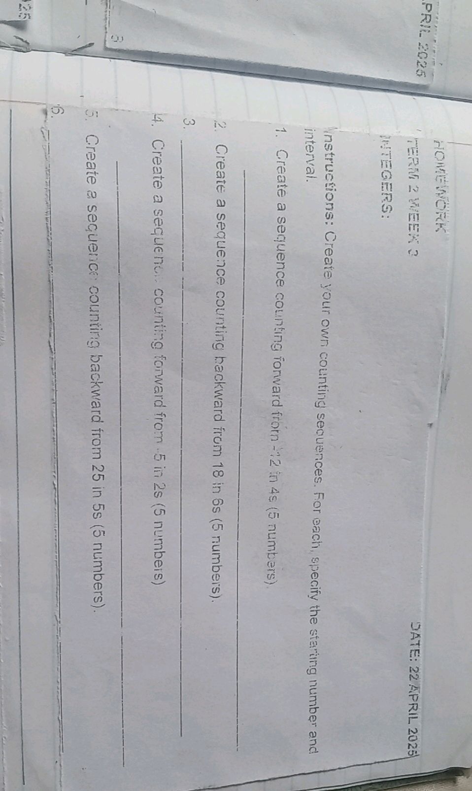 Instructions: Create your own counting | StudyX