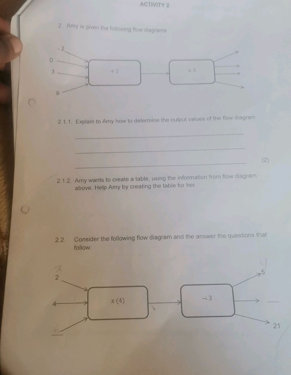2. Amy is given the following flow diagrams | StudyX