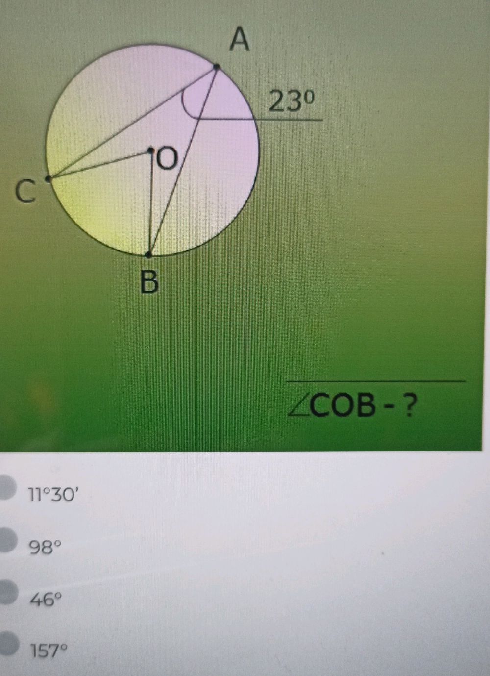 Given a circle with points A, B, and C on | StudyX