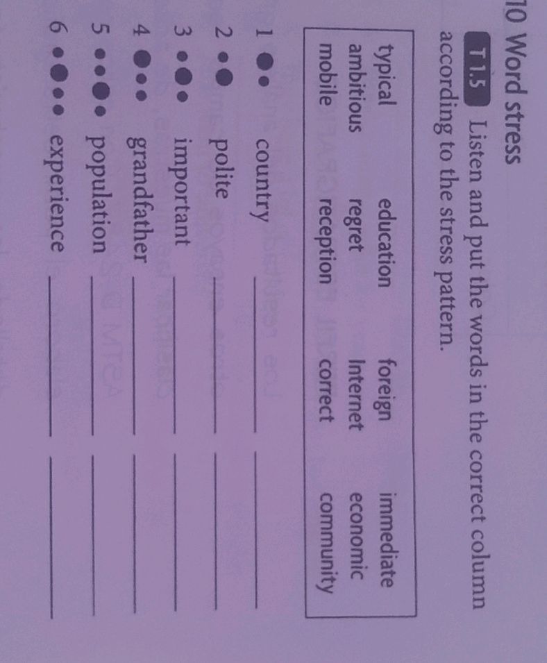Listen and put the words in the correct | StudyX