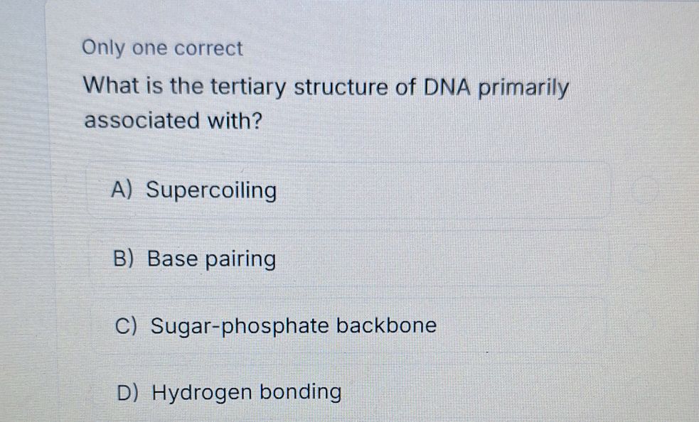 What is the tertiary structure of DNA | StudyX