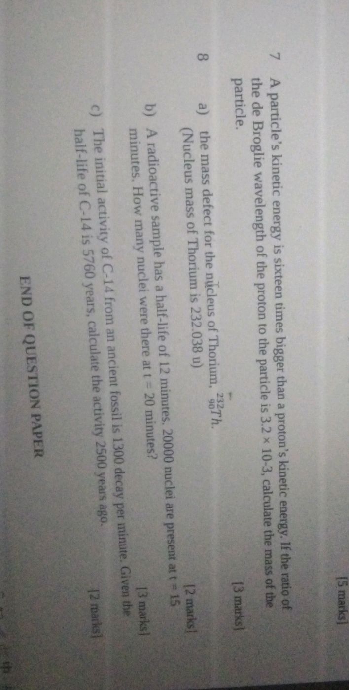 7 A particle's kinetic energy is sixteen | StudyX