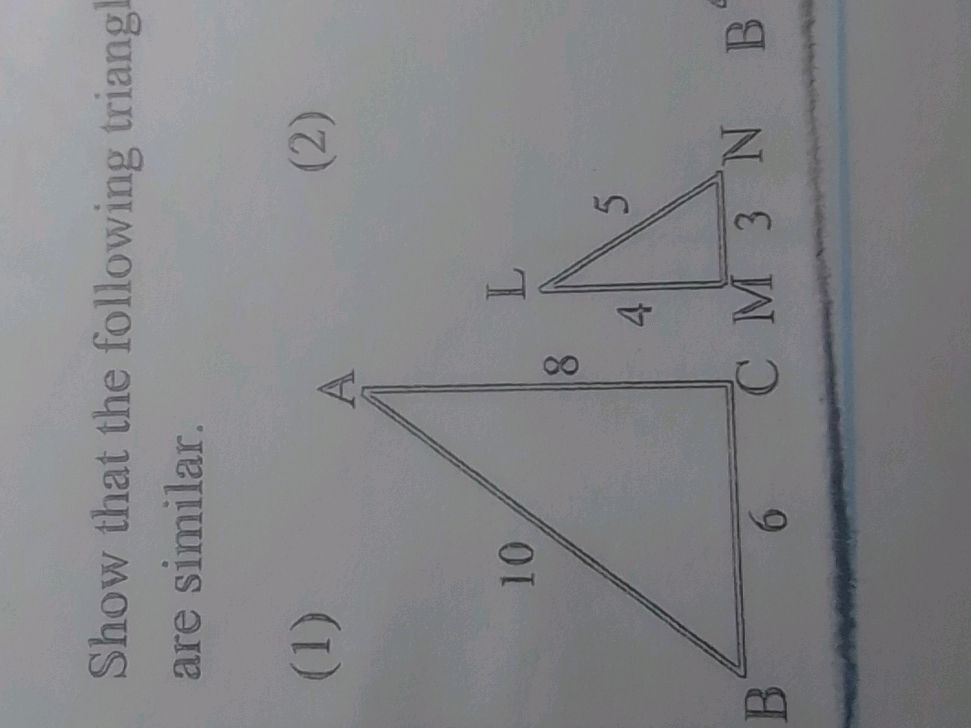 Show that the following triangles are | StudyX