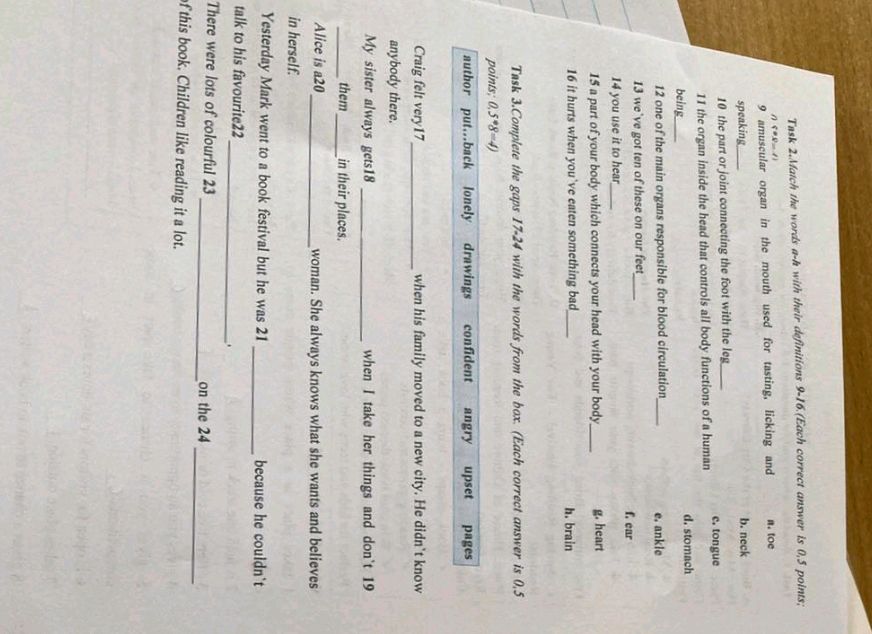 Task 2. Match the words a-h with their | StudyX