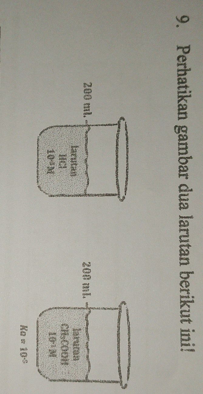 9. Perhatikan gambar dua larutan berikut | StudyX