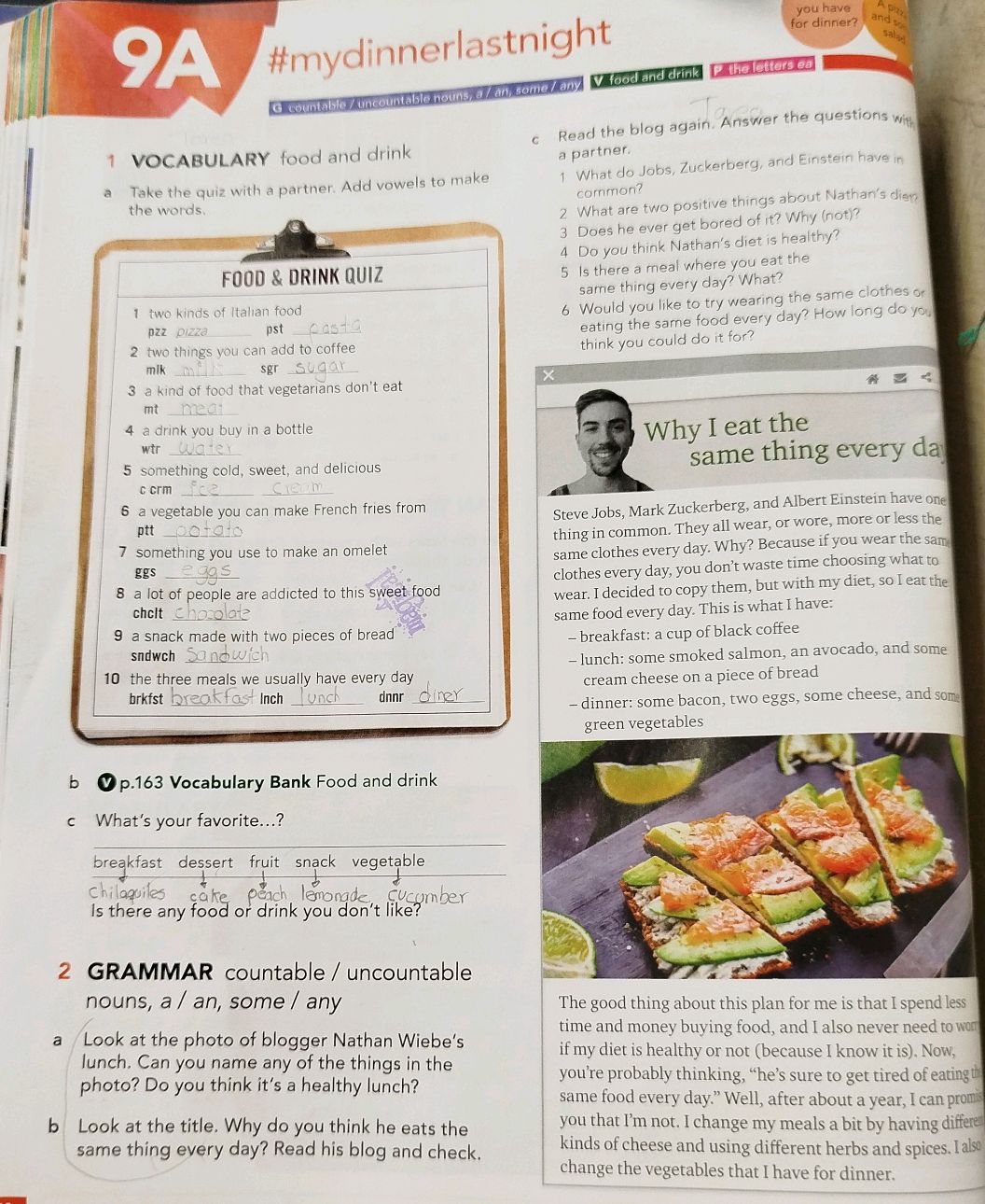 1 VOCABULARY food and drink a Take the quiz | StudyX