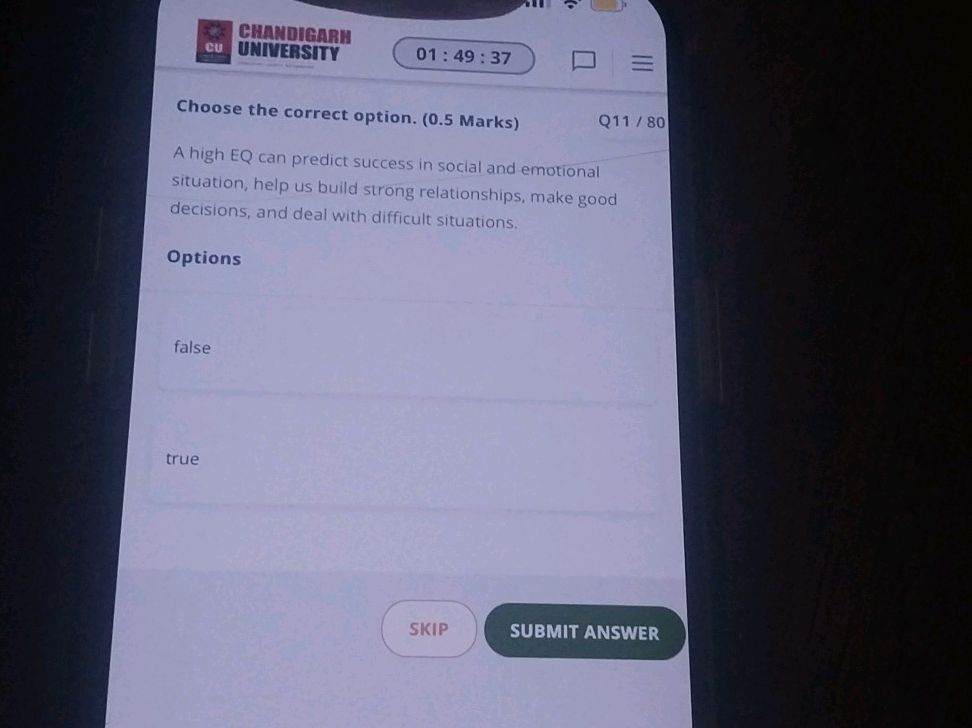 Choose the correct option. (0.5 Marks) A | StudyX