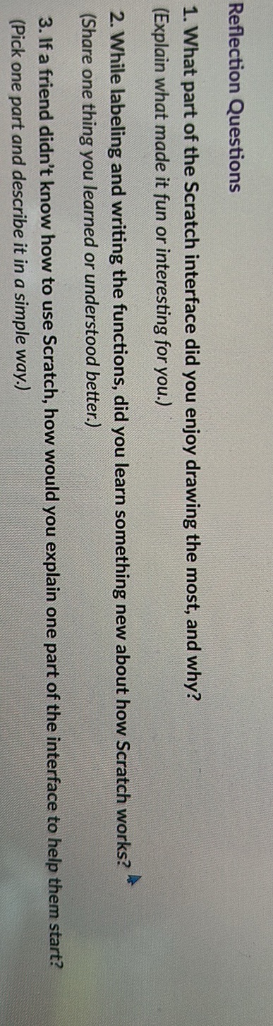 1. What part of the Scratch interface did | StudyX