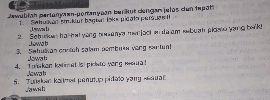 1. Sebutkan struktur bagian teks pidato | StudyX