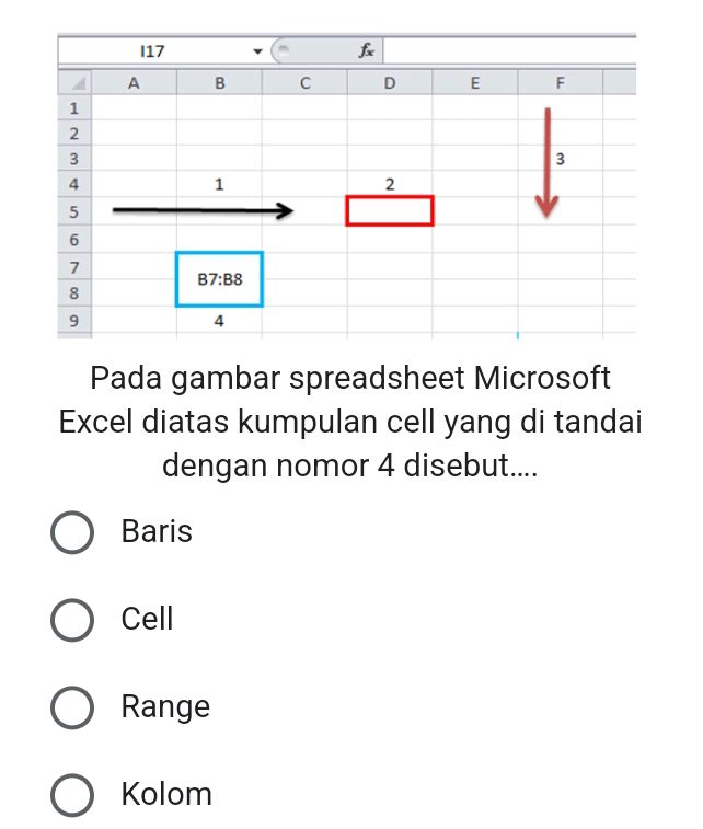 Pada gambar spreadsheet Microsoft Excel | StudyX