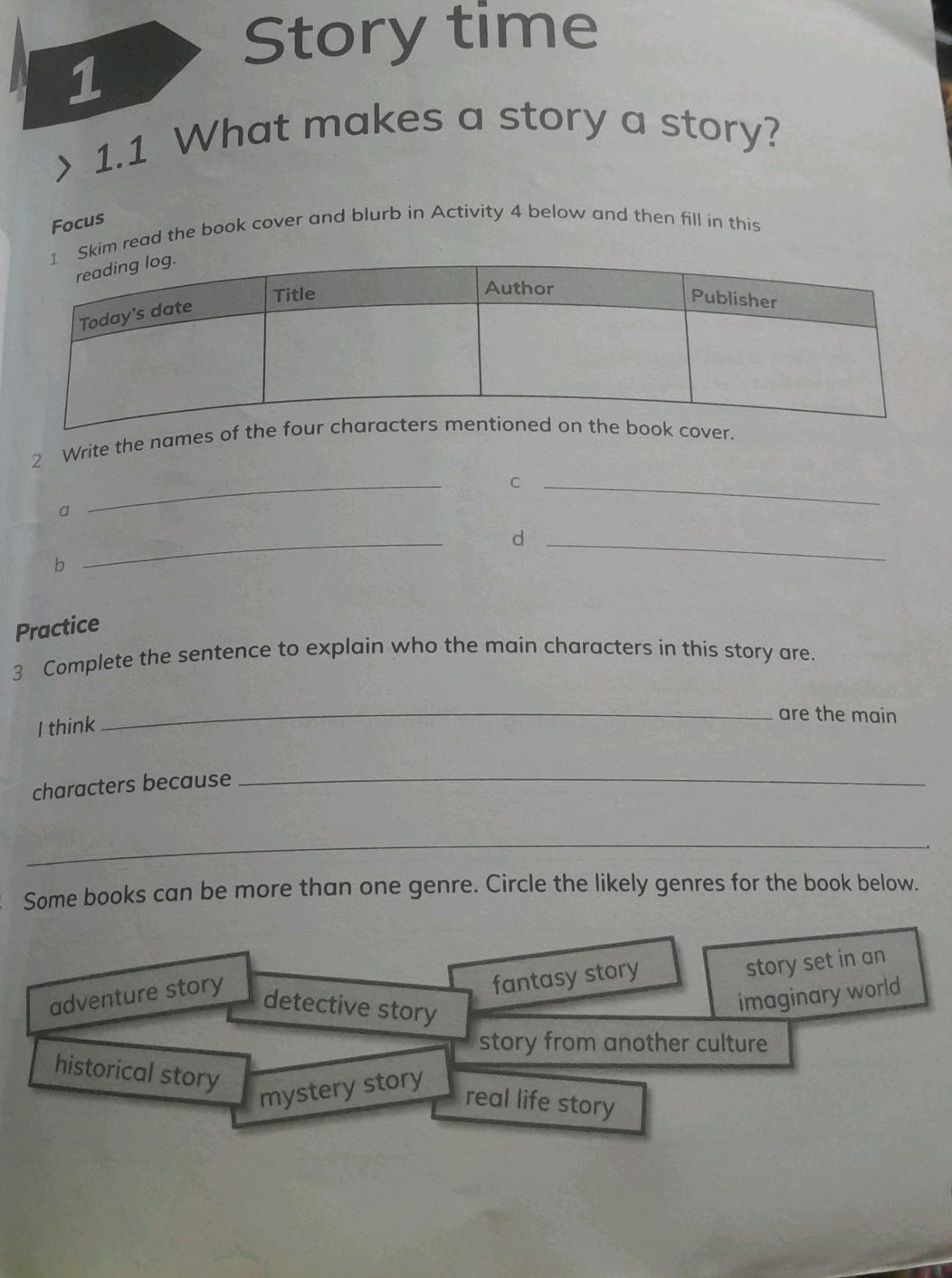 1. Skim read the book cover and blurb in | StudyX