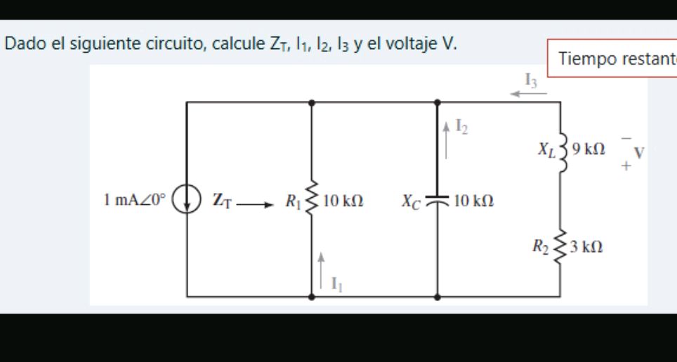 Dado el siguiente circuito, calcule $Z_T$, | StudyX