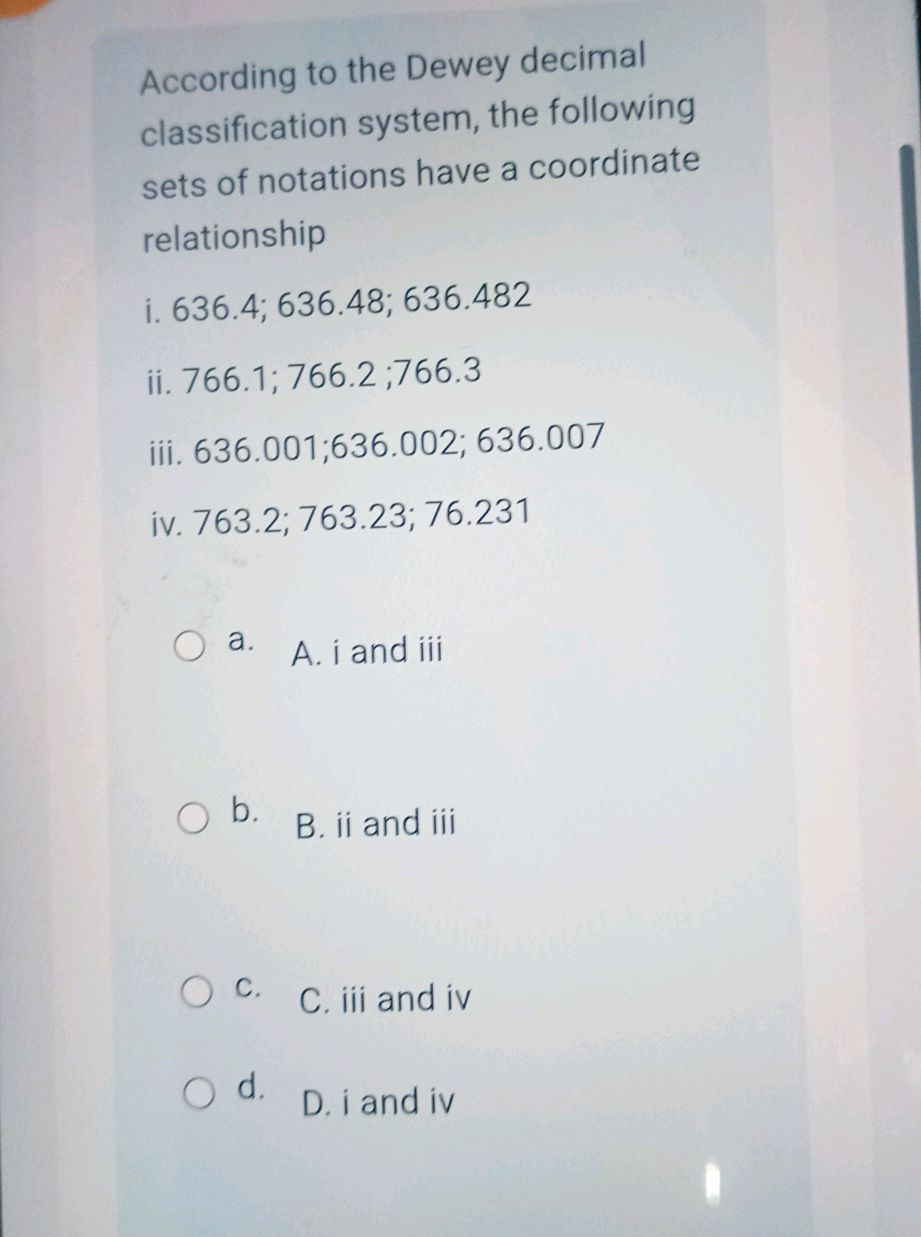 According to the Dewey decimal | StudyX