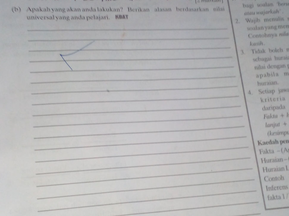 (b) Apakah yang akan anda lakukan? Berikan | StudyX