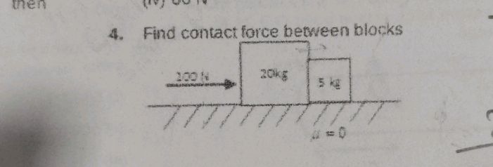 4. Find contact force between blocks | StudyX