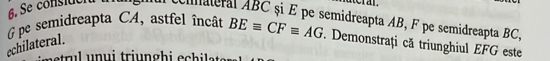 6. Se consideră triunghiul echilateral $ABC$ | StudyX