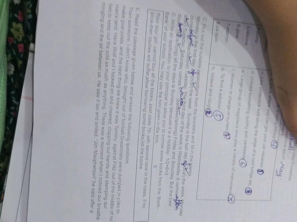 C. Pick out the suitable prepositions from | StudyX