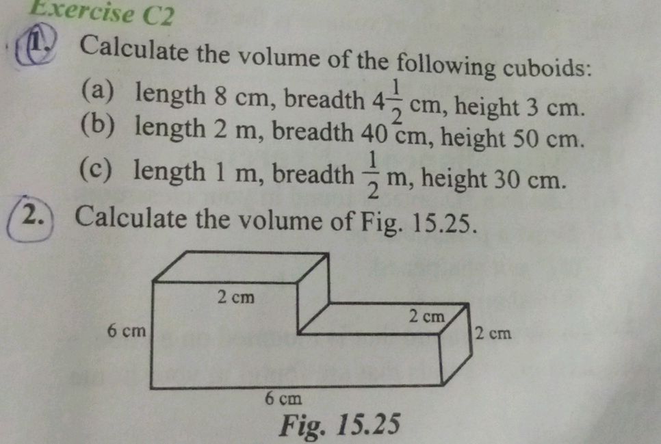 Calculate the volume of the following | StudyX