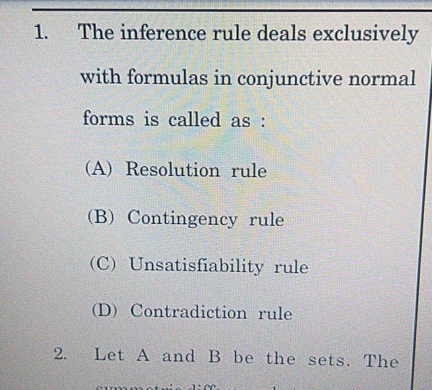 1. The inference rule deals exclusively with | StudyX