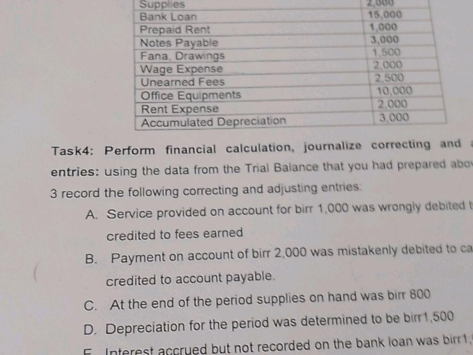 Task4: Perform financial calculation, | StudyX