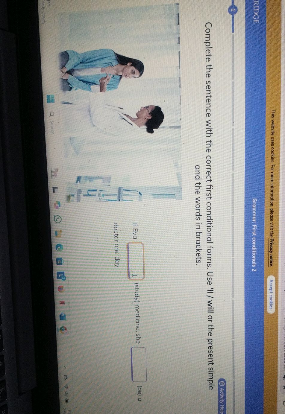 Complete the sentence with the correct first | StudyX