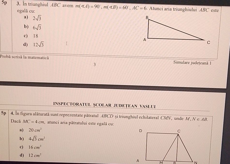 3. În triunghiul ABC avem $m( A) = 90^ $, | StudyX