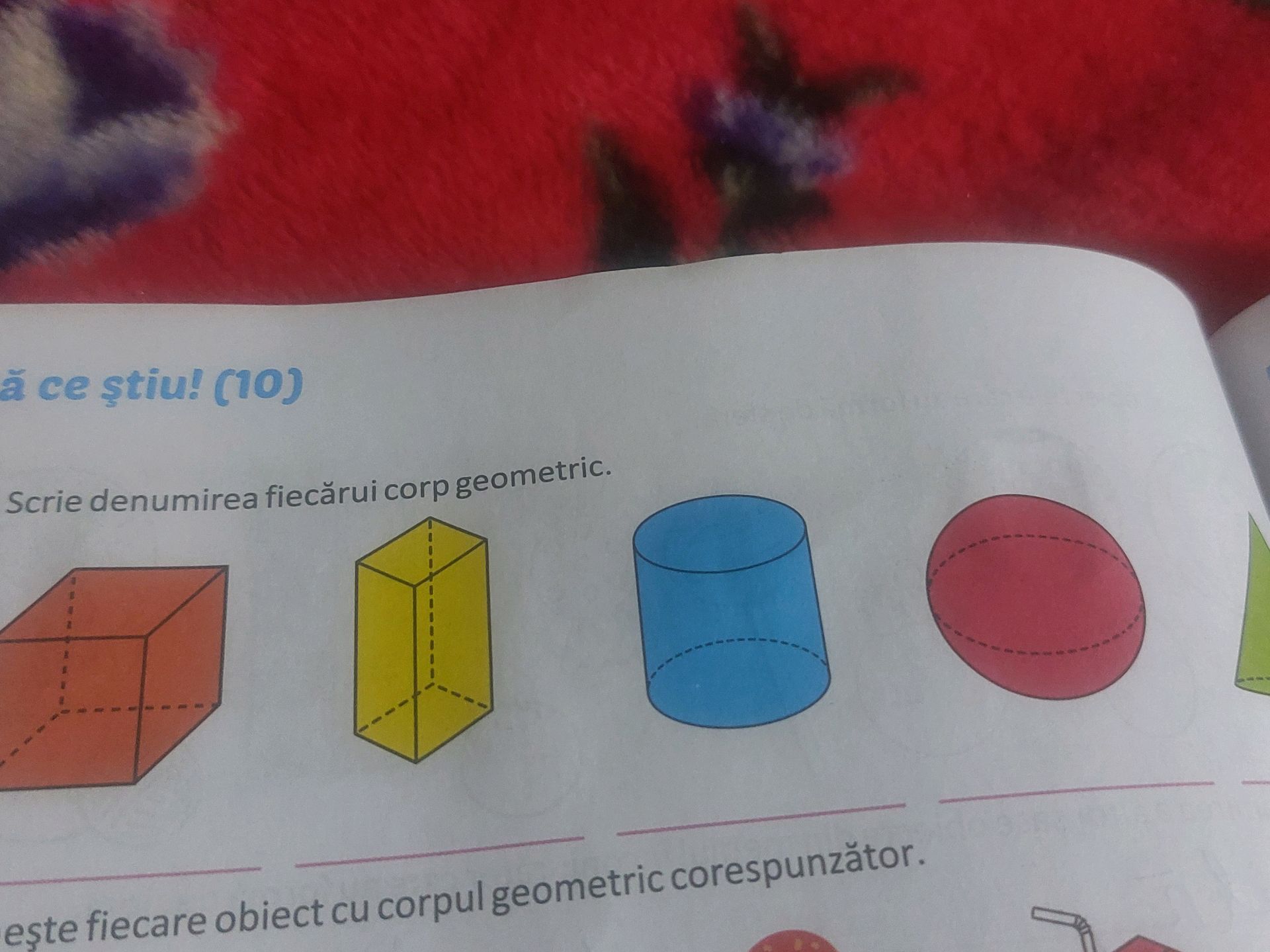 Scrie denumirea fiecărui corp geometric. | StudyX