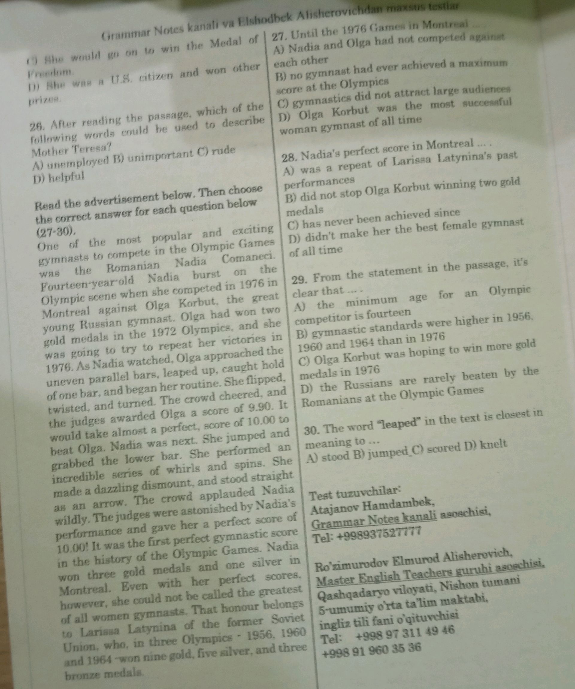 26. After reading the passage, which of the | StudyX