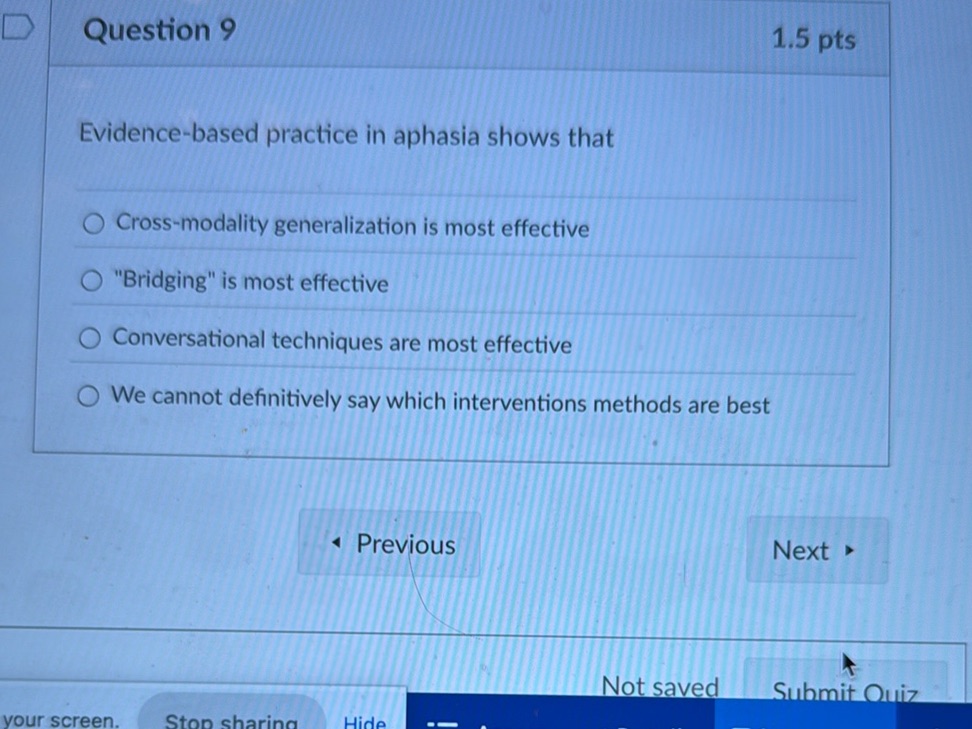 Evidence-based practice in aphasia shows | StudyX