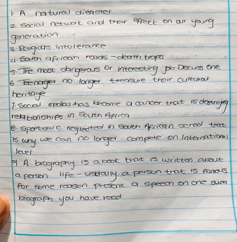 1. A natural disaster 2. Social network and | StudyX