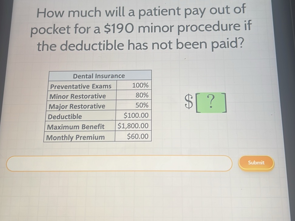 How much will a patient pay out of pocket | StudyX