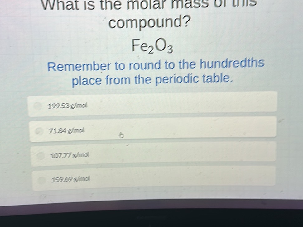 What is the molar mass of this compound? | StudyX