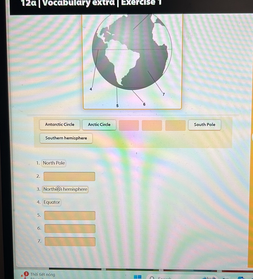 Match the labels to the parts of the Earth. | StudyX