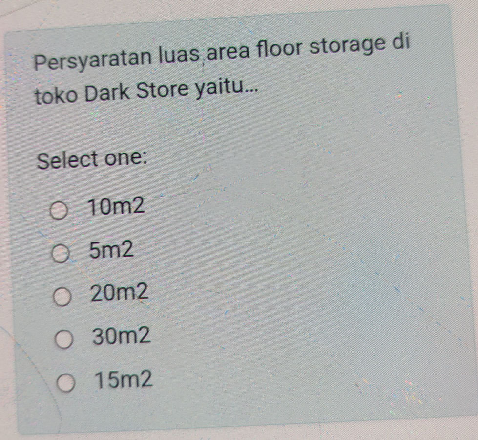 Persyaratan luas area floor storage di toko | StudyX