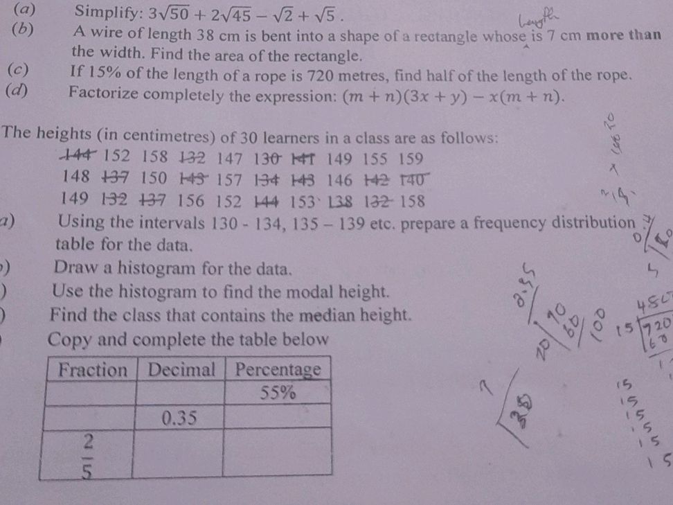 (a) Simplify: $3 {50} + 2 {45} - {2} + | StudyX