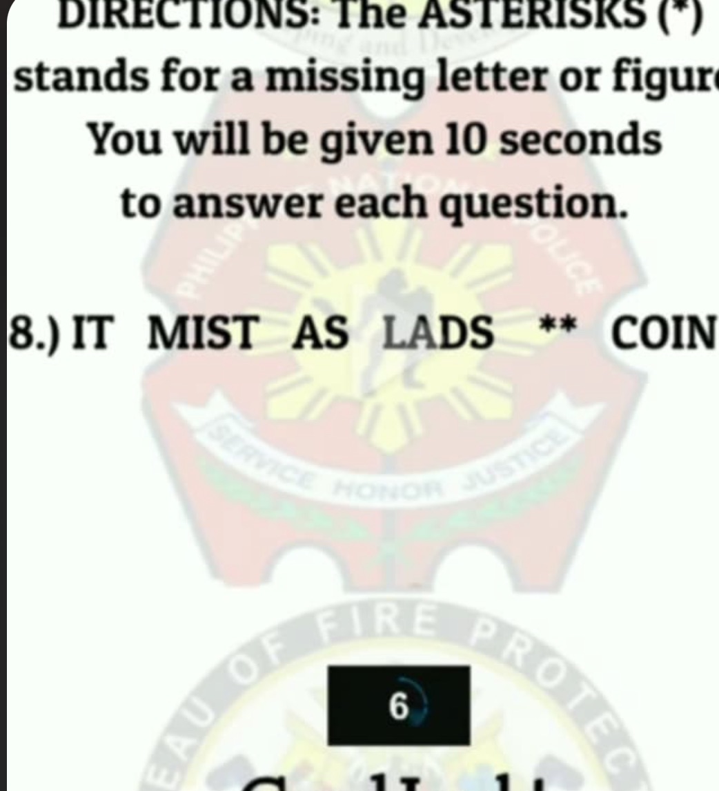 DIRECTIONS: The ASTERISKS (*) stands for a | StudyX