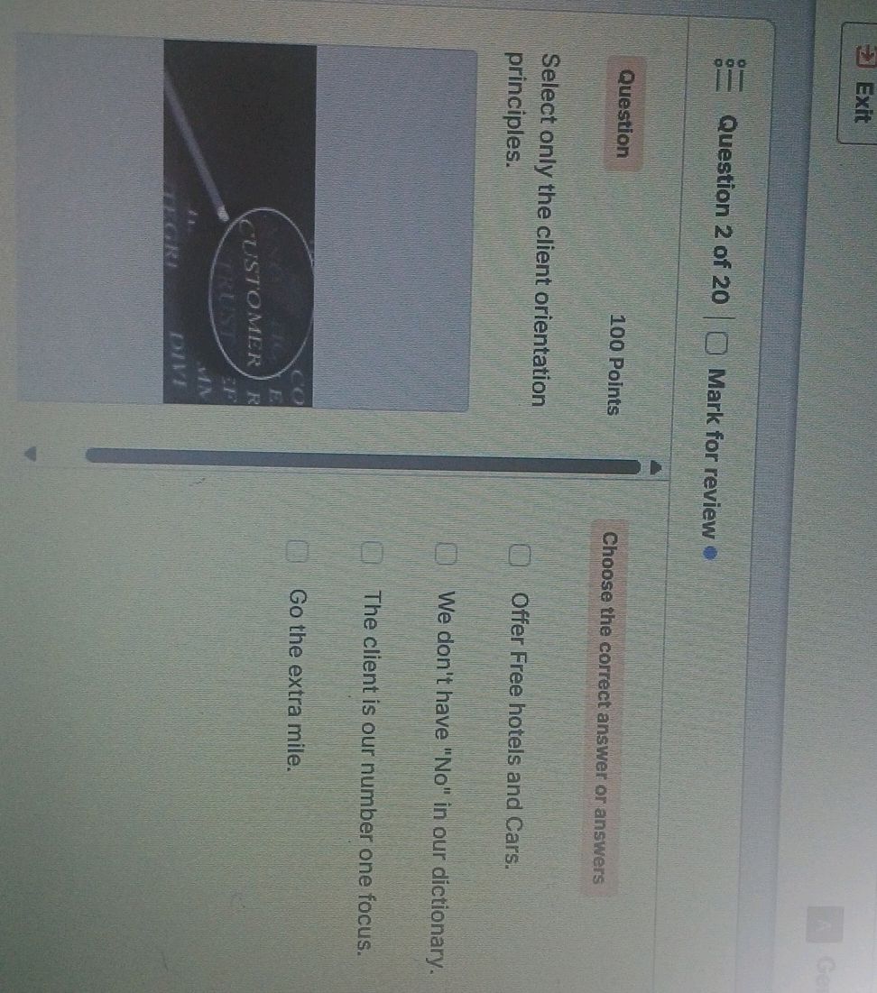 Select only the client orientation | StudyX