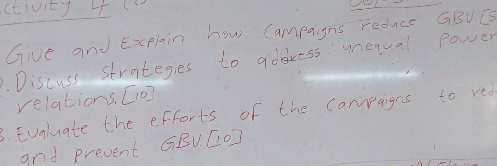 1. Give and Explain how Campaigns reduce | StudyX